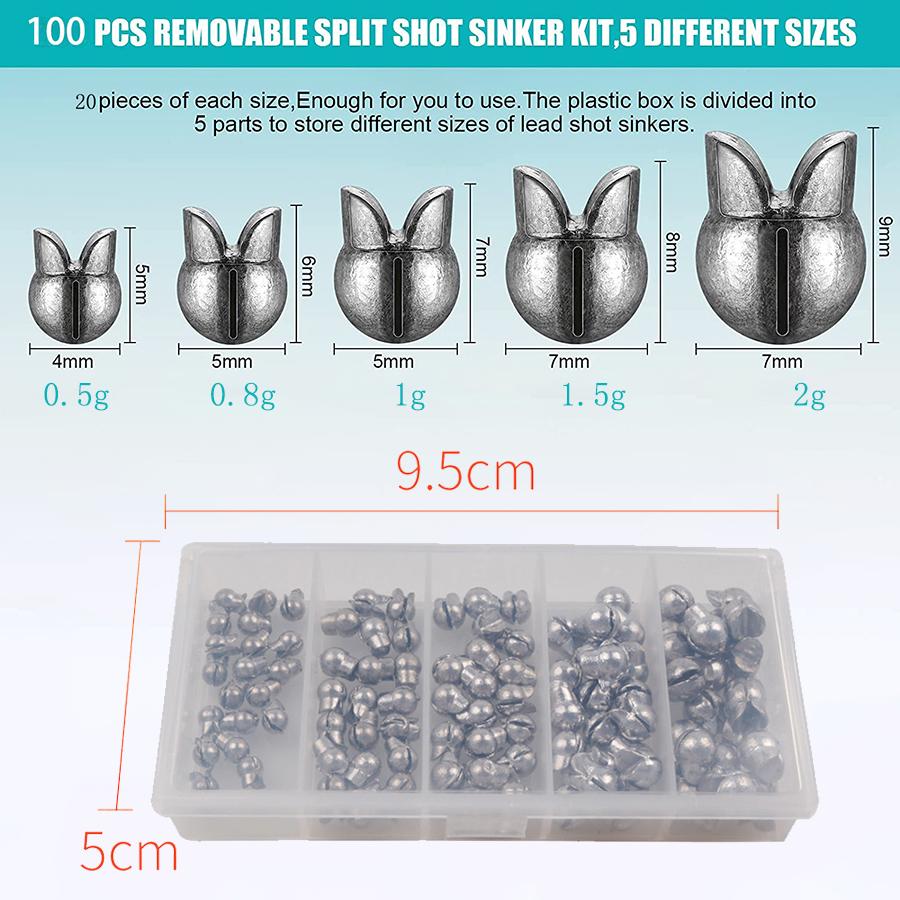 Cheap Fishing Removable Split Shot Sinker Lead Weight Clip on Weights Bass Fishing Freshwater ...