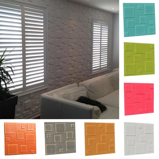 Satın alın Fashion PE Foam Square Wall Modern 3D DIY Elastic Home Decor ...