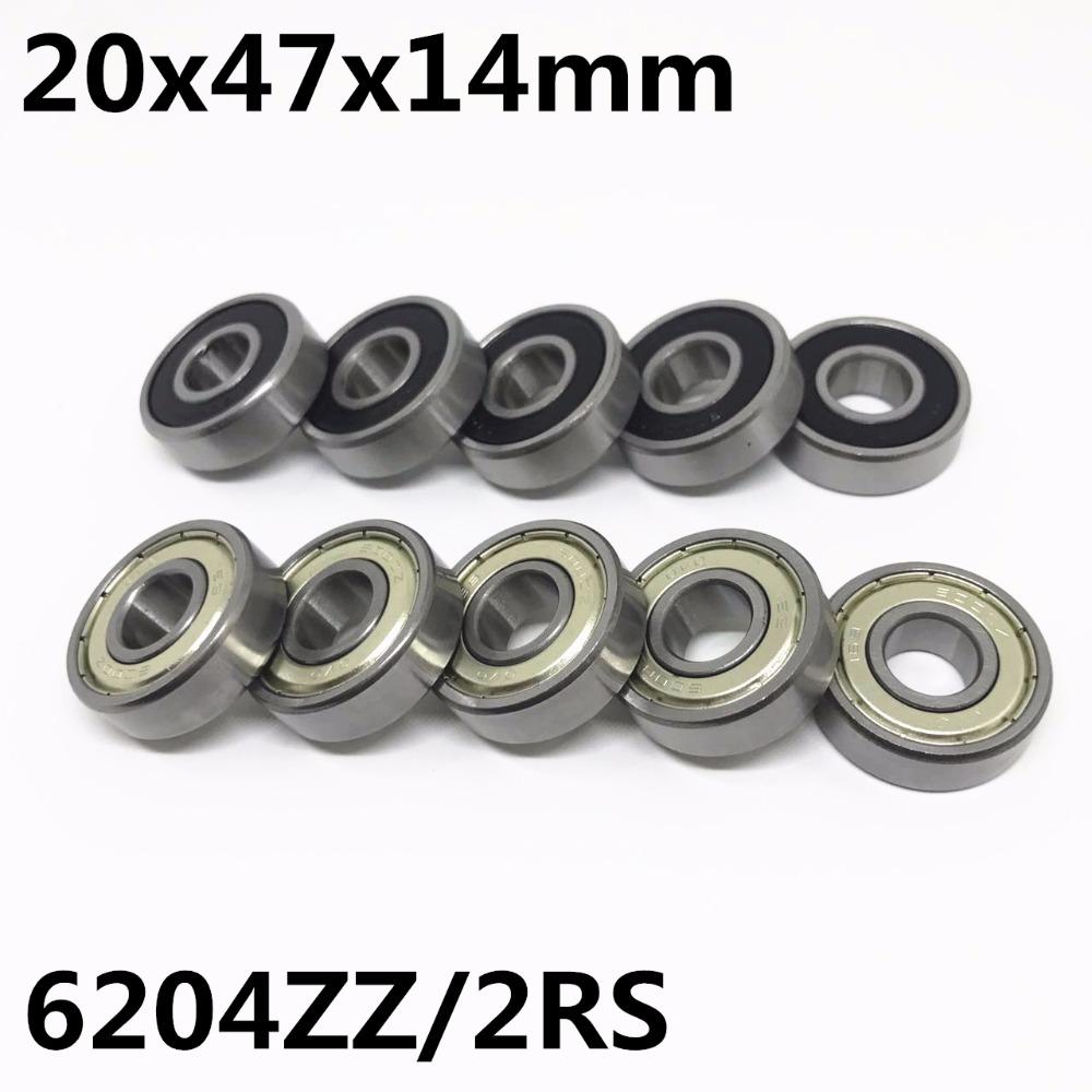 Cheap 2pcs 6204ZZ 6204-2RS ball bearing 20x47x14 mm deep groove ball bearing High quality 6204Z ...
