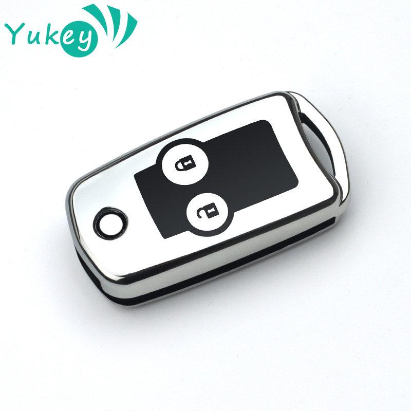 2 Buttons Soft TPU Car Flip Key Case Cover Shell For Honda Civic Fit ...