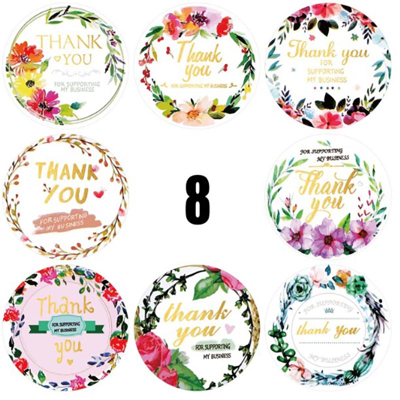 500Pcs/Roll Paper Seal Label Thank You Stickers Custom Gift Box Bake ...