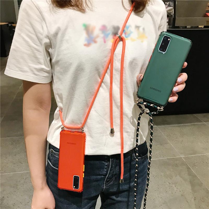 Buy Solid Color Crossbody Shoulder Neck Strap Soft Case For Samsung ...