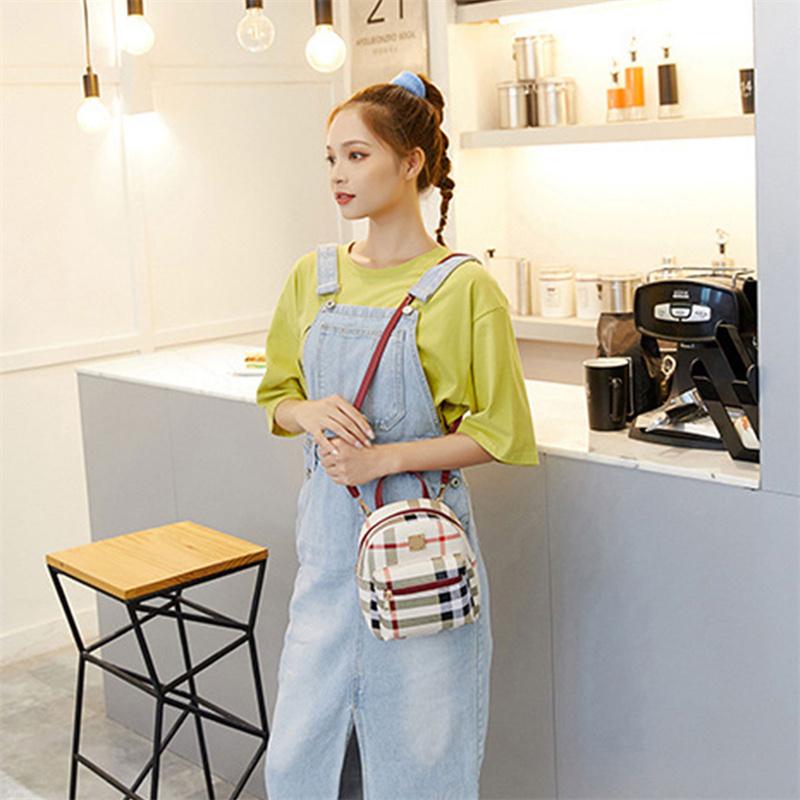 Buy Mini Backpack Phone Bag Multi-Function Bagpack Plaid Shoulder ...