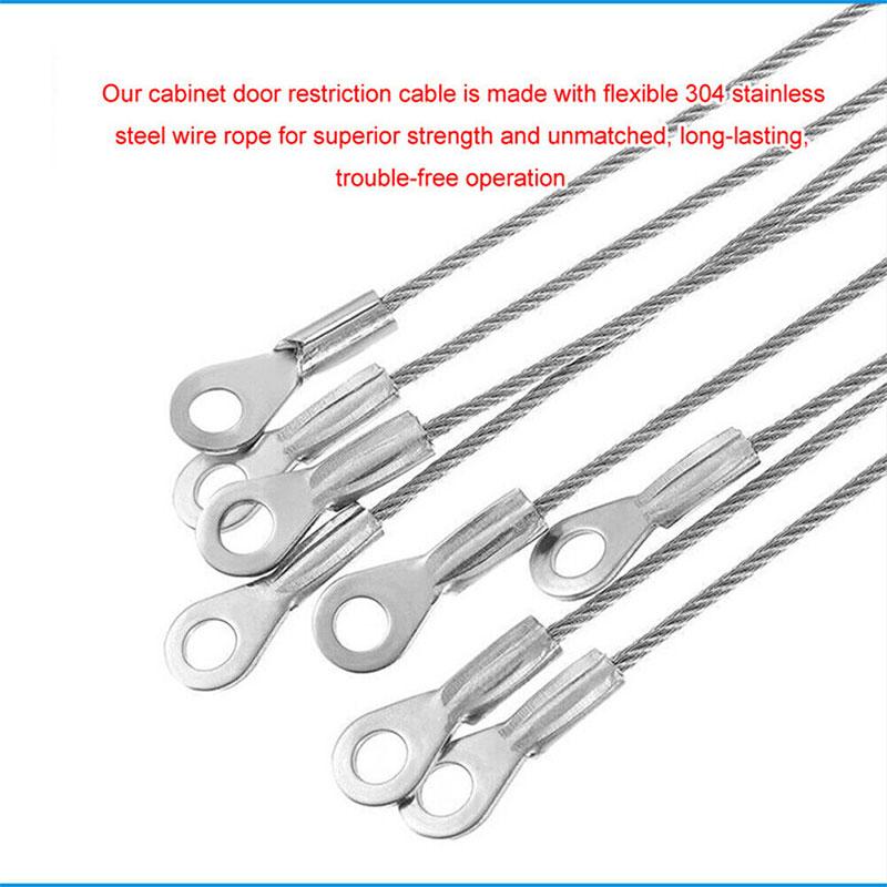 Buy Kell 4pcs Stainless Steel Door Cabinet Restraint Braided Cable ...