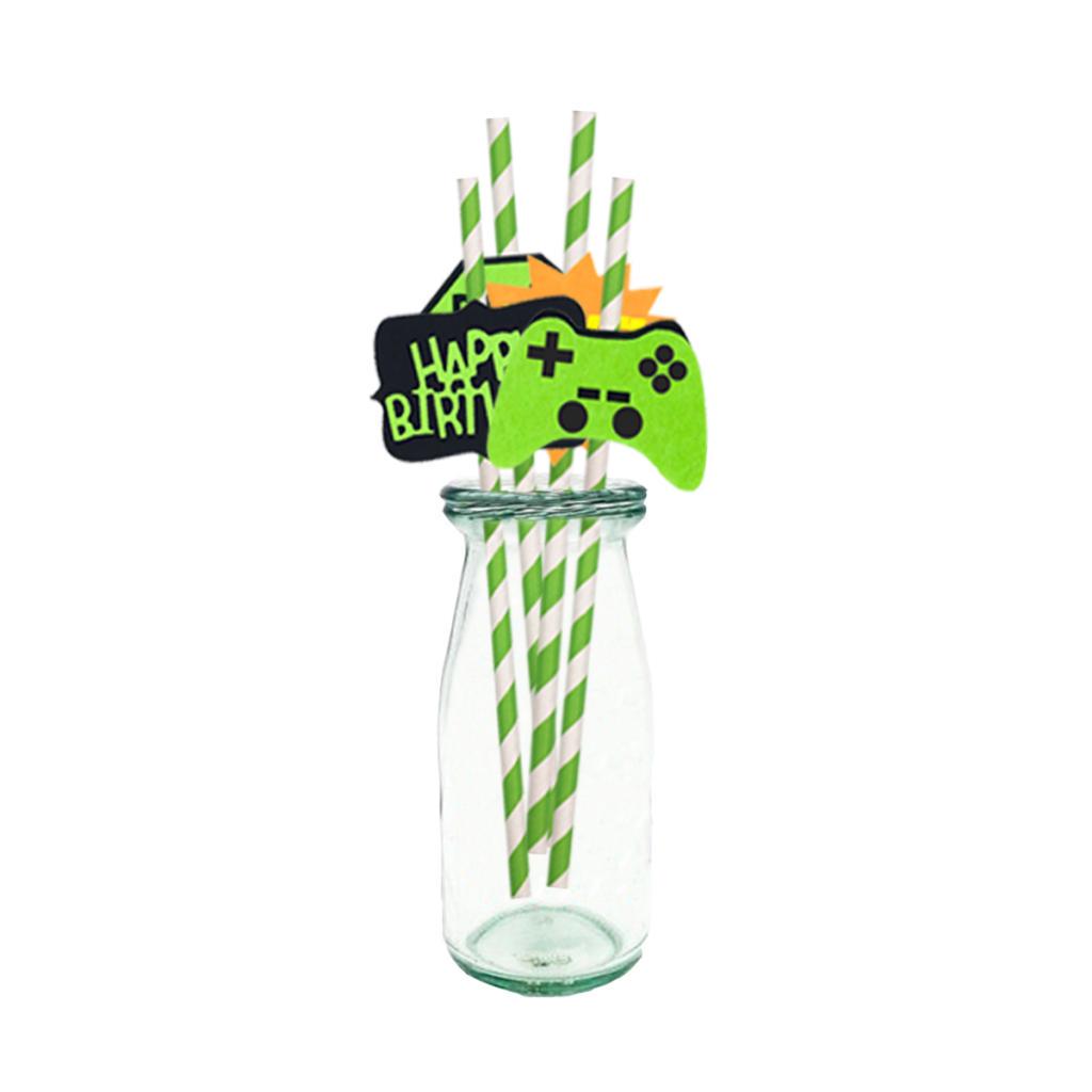 Buy 12 Set Party Game Paper Straws Stripe Drinking Straw Mixed at ...