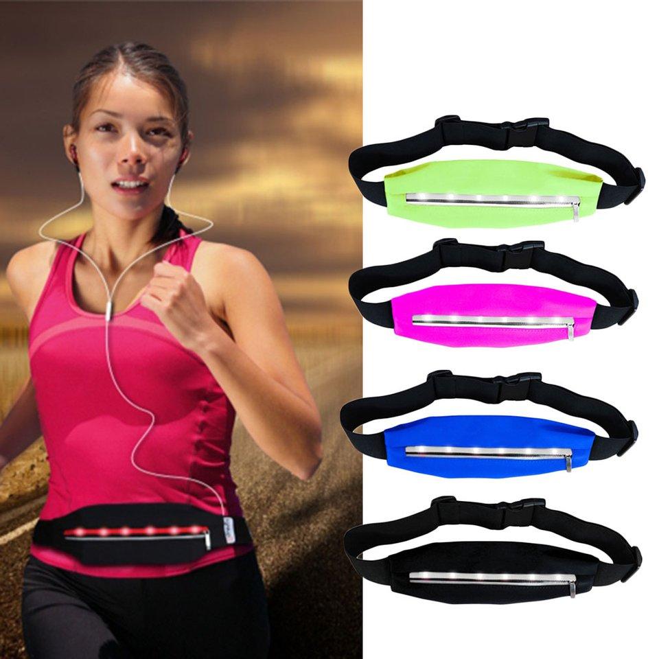 Buy KC Running Waist bags Pack Pocket Belt with LED Lights Adjustable ...