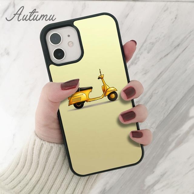 Buy Vespa Scooter Phone Case for iPhone 11 12 13 14 Pro Max mini X XR ...