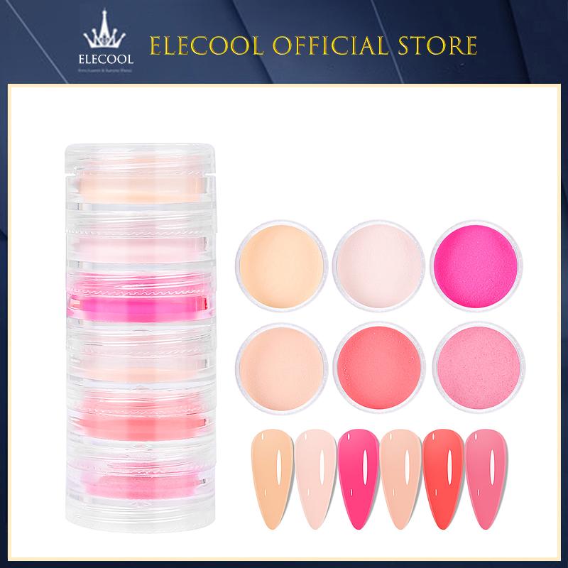 Buy 6PCS Nail Art Crystal Powder Carved Crystal Nail Crystal Liquid ...