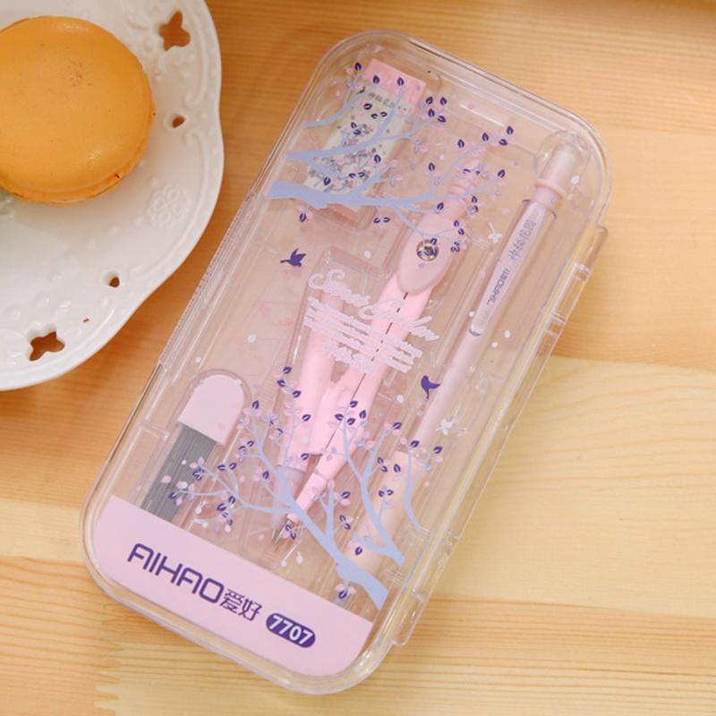 Charm 8Pcs School Math Geometry Set Mathmatical Intruments Squares ...