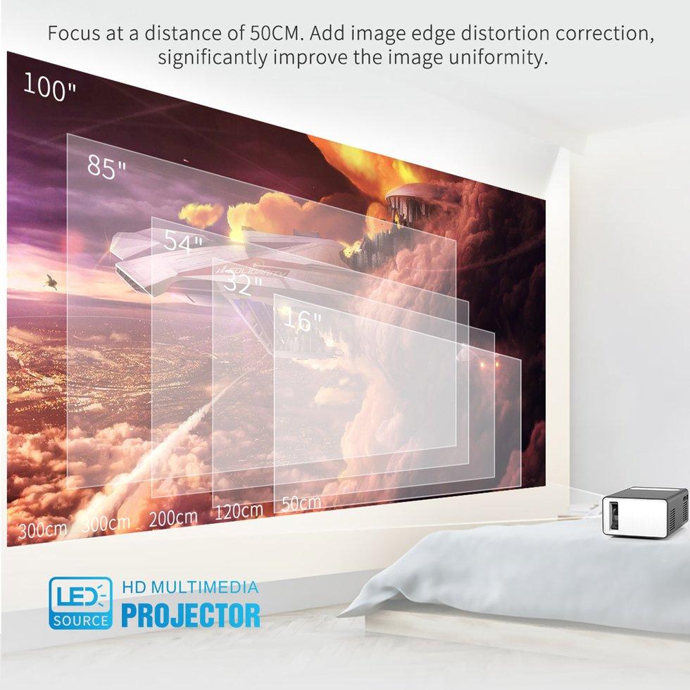 T300 Portable Projector Led Projector Multi Interface Home Video ...