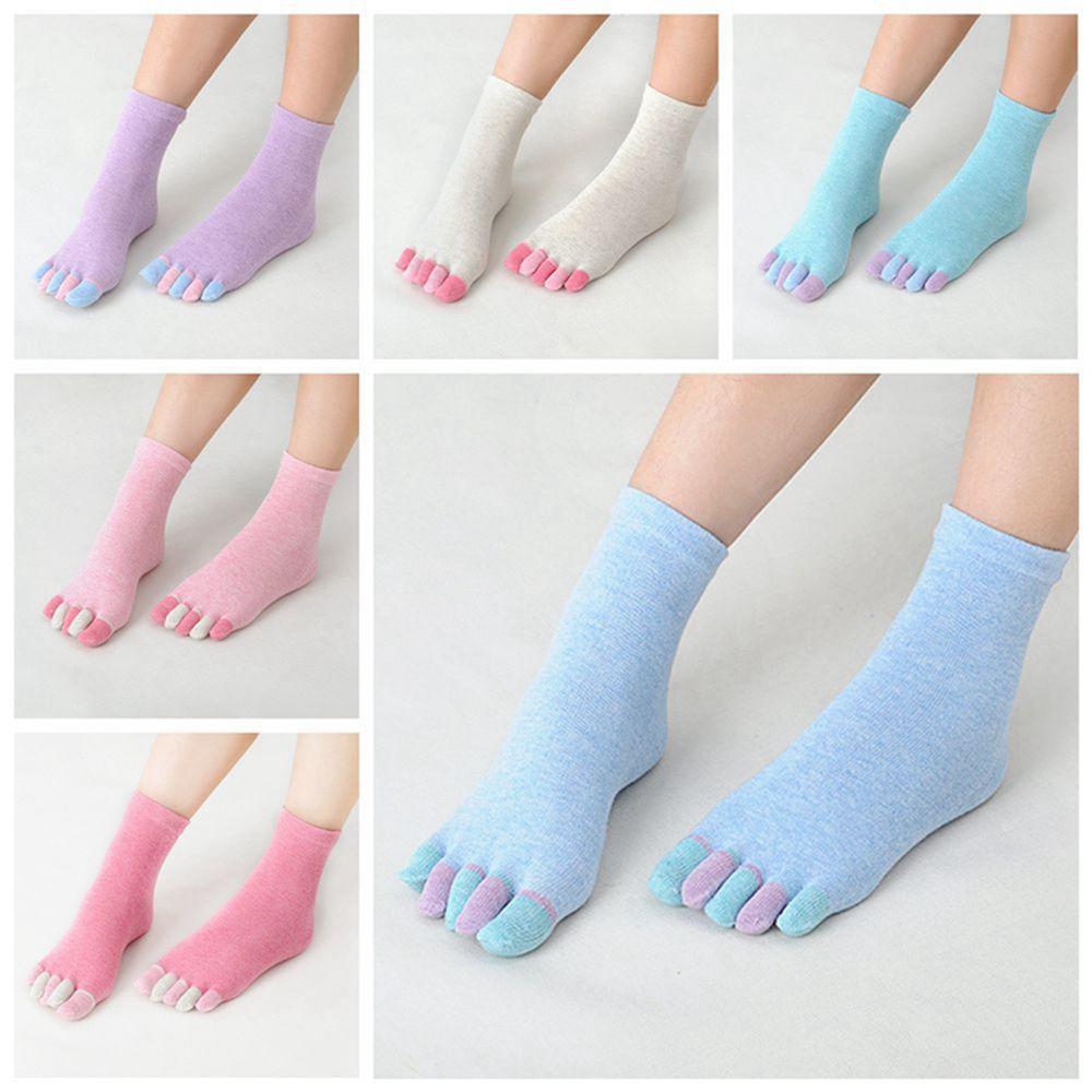 Buy RG Girls Comfy Women Toe Socks Five Fingers Cotton Yoga Candy Color ...