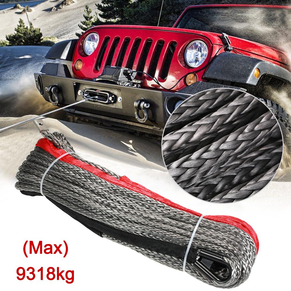 10mm*28m 3/8"*92' 20500lbs High Strength Synthetic Winch Line Cable ...