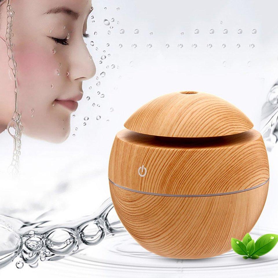 Buy Household Aromatherapy Machine Wood Grain Round Humidifier Mushroom ...