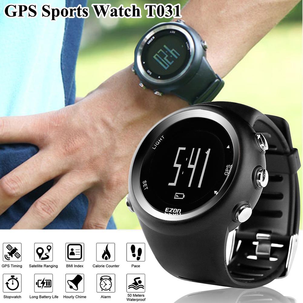 EZON T031 Men Watches Luxury Brand GPS Timing Running Sports Watch Calorie Counter Digital ...
