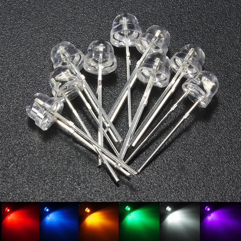 Buy 100PCS 5MM 6 Color Straw Hat LED Emitting Diodes Water Clear DIY ...