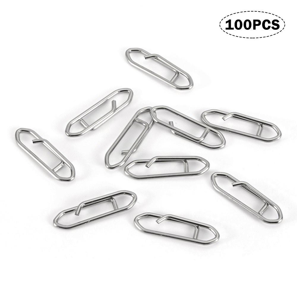 Buy 100pcs Fishing Power Clips Stainless Steel Fishing Fast Snap ...