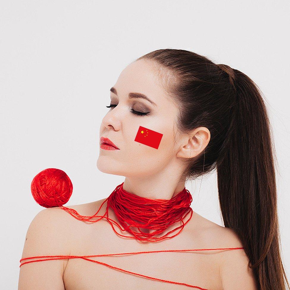 Buy National Flag Sticker Paper Face Stickers Chinese Five-star Red ...