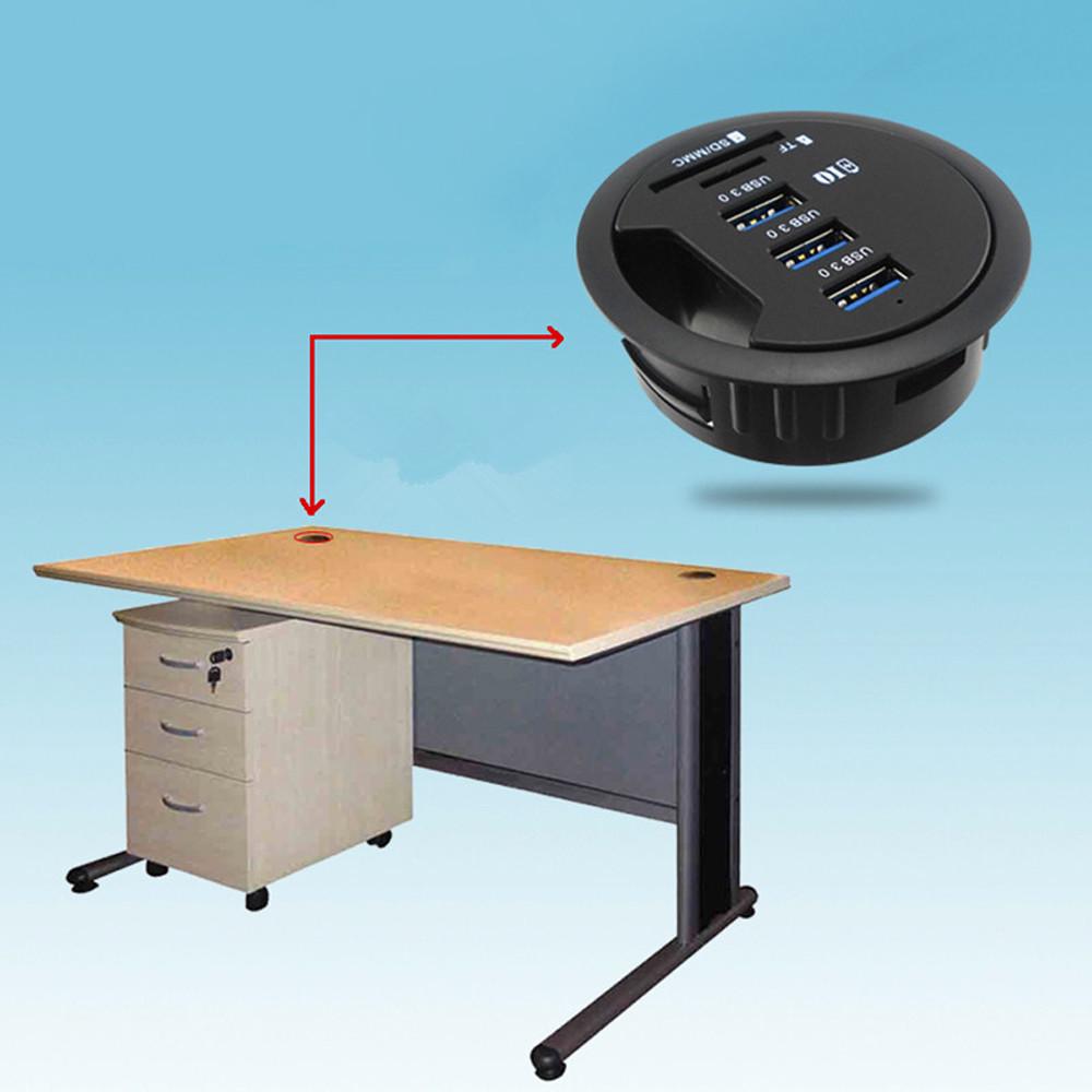 Buy Mount In Desk 3-Port USB 3.0 HUB Adapter with SD Card Reader for PC ...