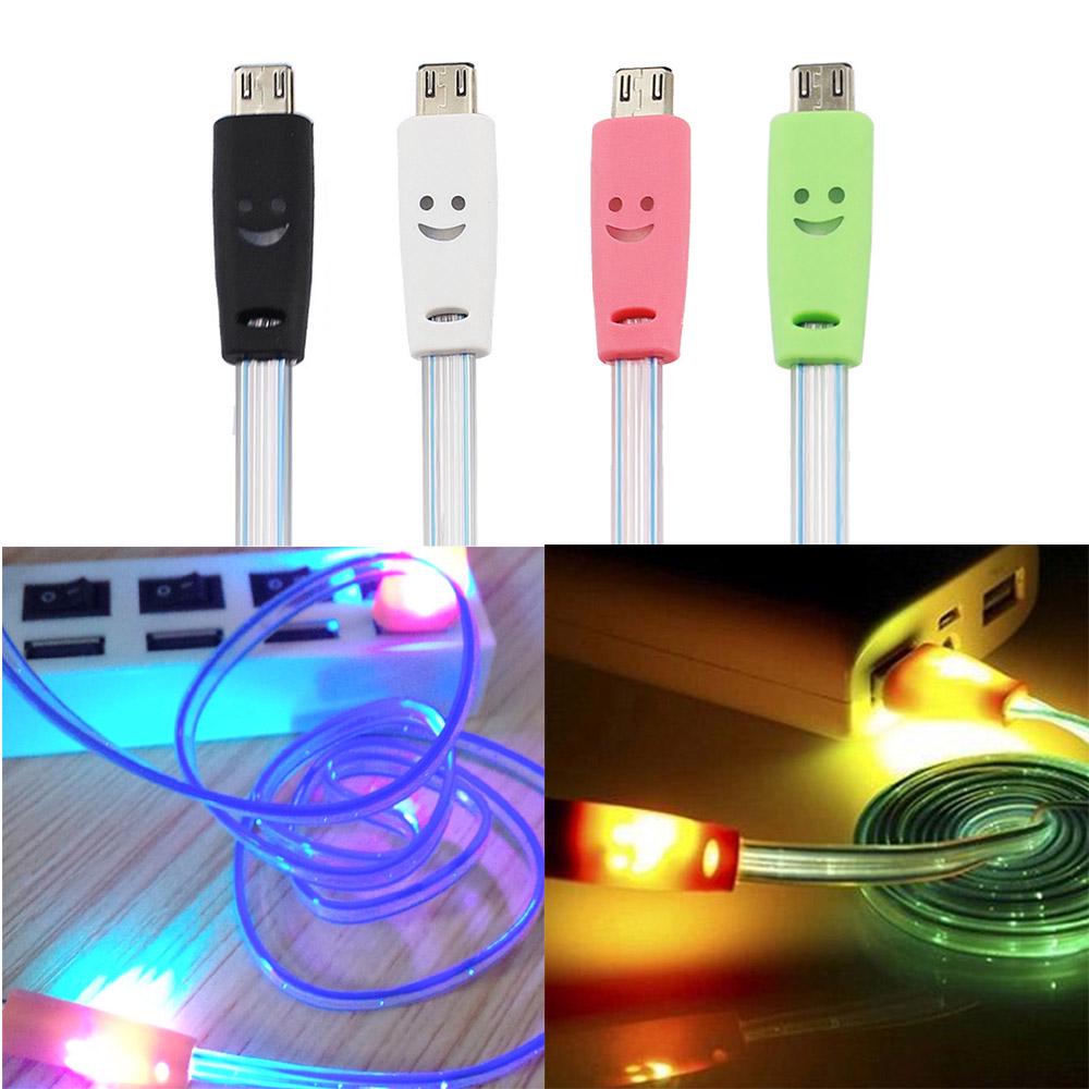 Buy USB Data Sync Charger Cable MULTI COLOUR Changing LED Lights for ...