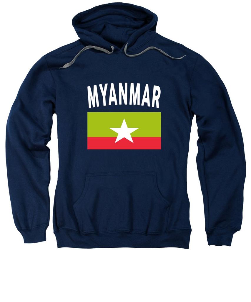 Buy 300 GSM Men's Healthy Cotton Hoodies myanmar flag burmese Print ...