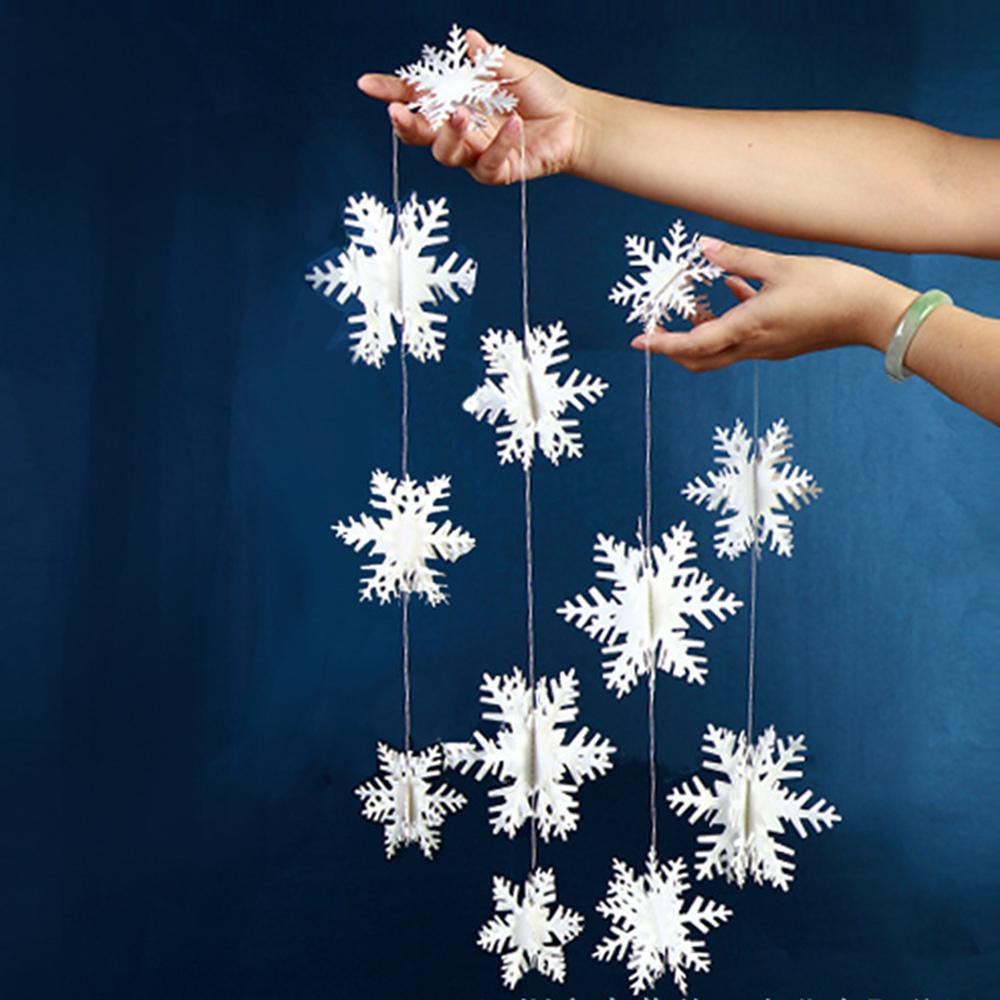 3D White Snowflake Bunting Garland Hanging Christmas Party Santa ...