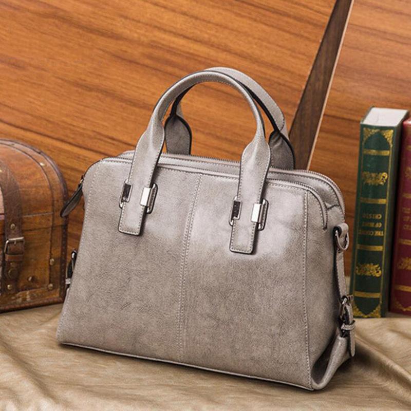 Cheap JM Shop Genuine Leather Women Totes Luxury Handbags Double Zipper ...