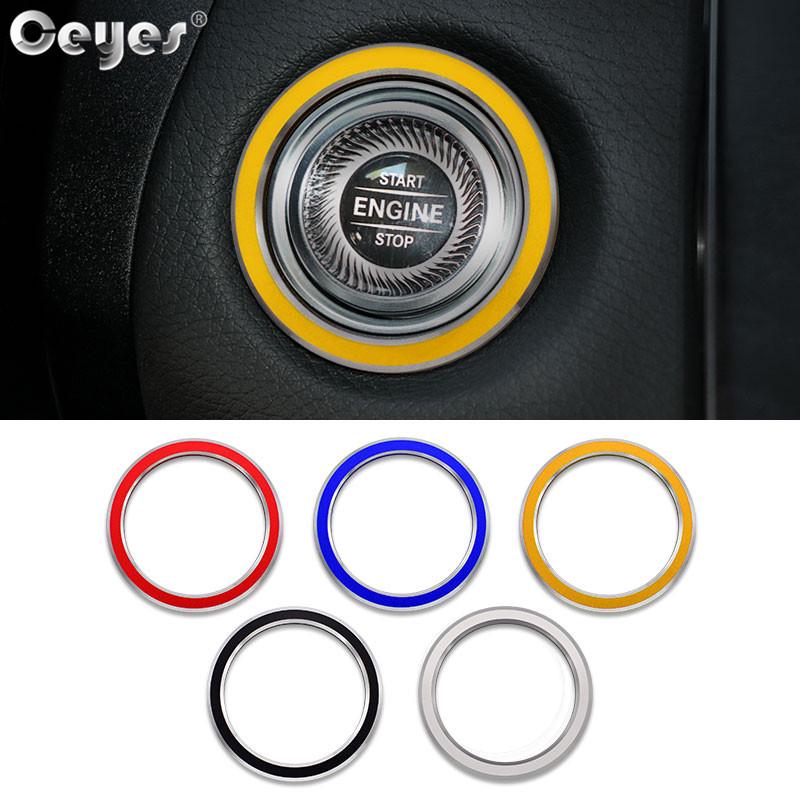 Buy Ceyes Car Styling Metal Car Start One-button Circle Ring Case for ...