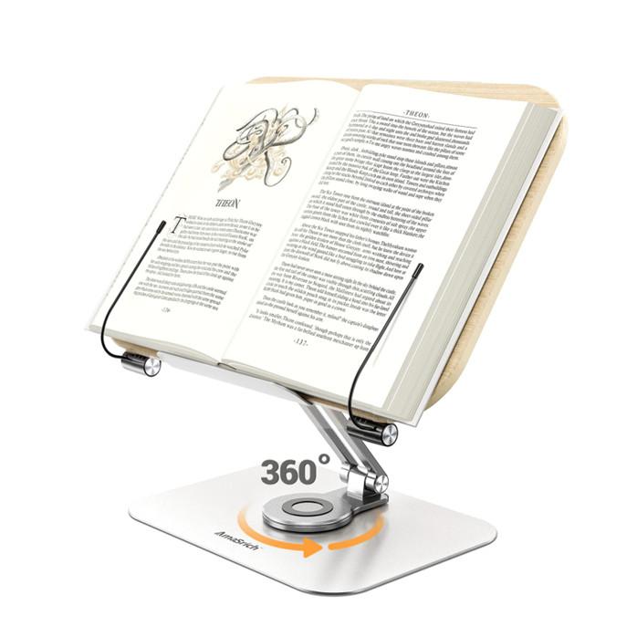 Cheap Book Stand for Reading Adjustable Holder with 360° Rotating Base ...