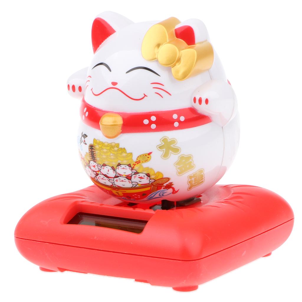 Buy Solar Power Nodding Fortune Cat Animal Model Doll Kids Toy Home ...