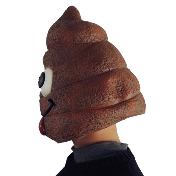 Buy 1 Pc Halloween Mask Funny Creative Shit Head Latex Prank Face Spoof ...