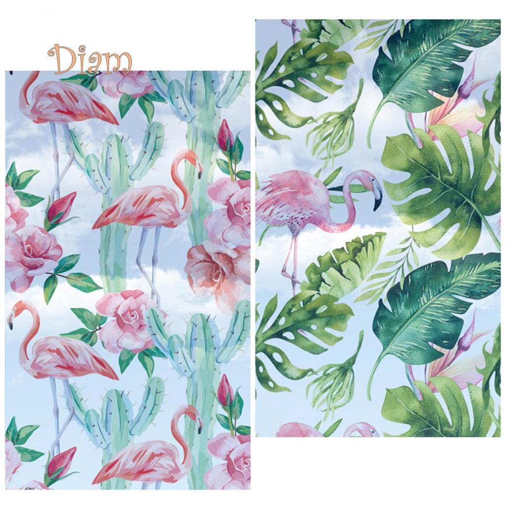 Tenfyer Modern Tropical Flamingo Leaves Window Film Static Cling No ...