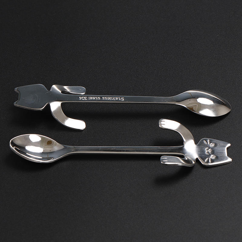 Buy 1XCute Cat Stainless Steel Ice Cream Cocktail Teaspoons Coffee Soup ...