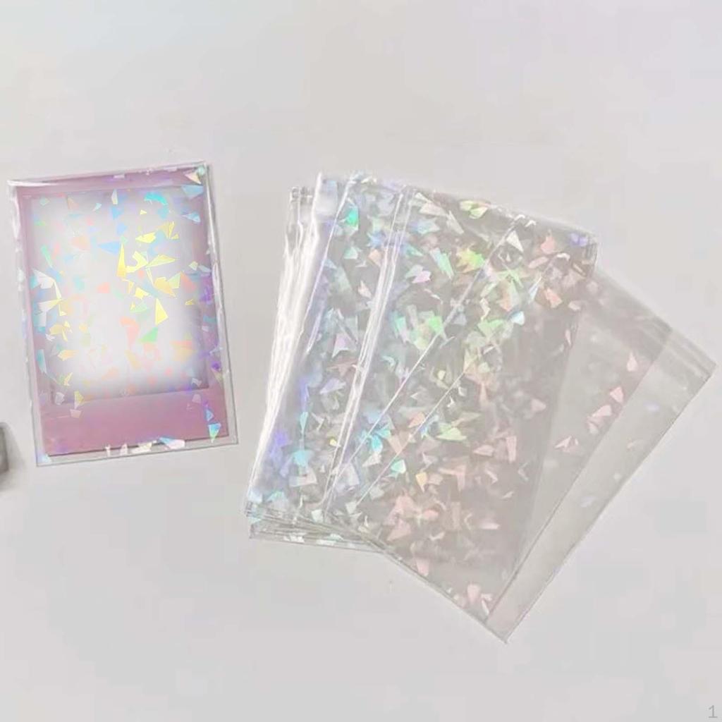 Buy 50 Pcs Holographic Card Sleeves Flashing Film Baseball Trading ...