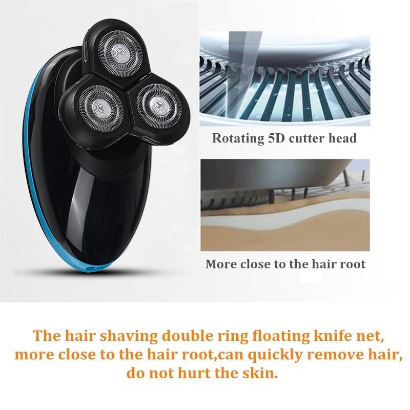 Buy Best 3Head 4D Electric Men Bald Shaver Razor Beard Cordless Hair ...
