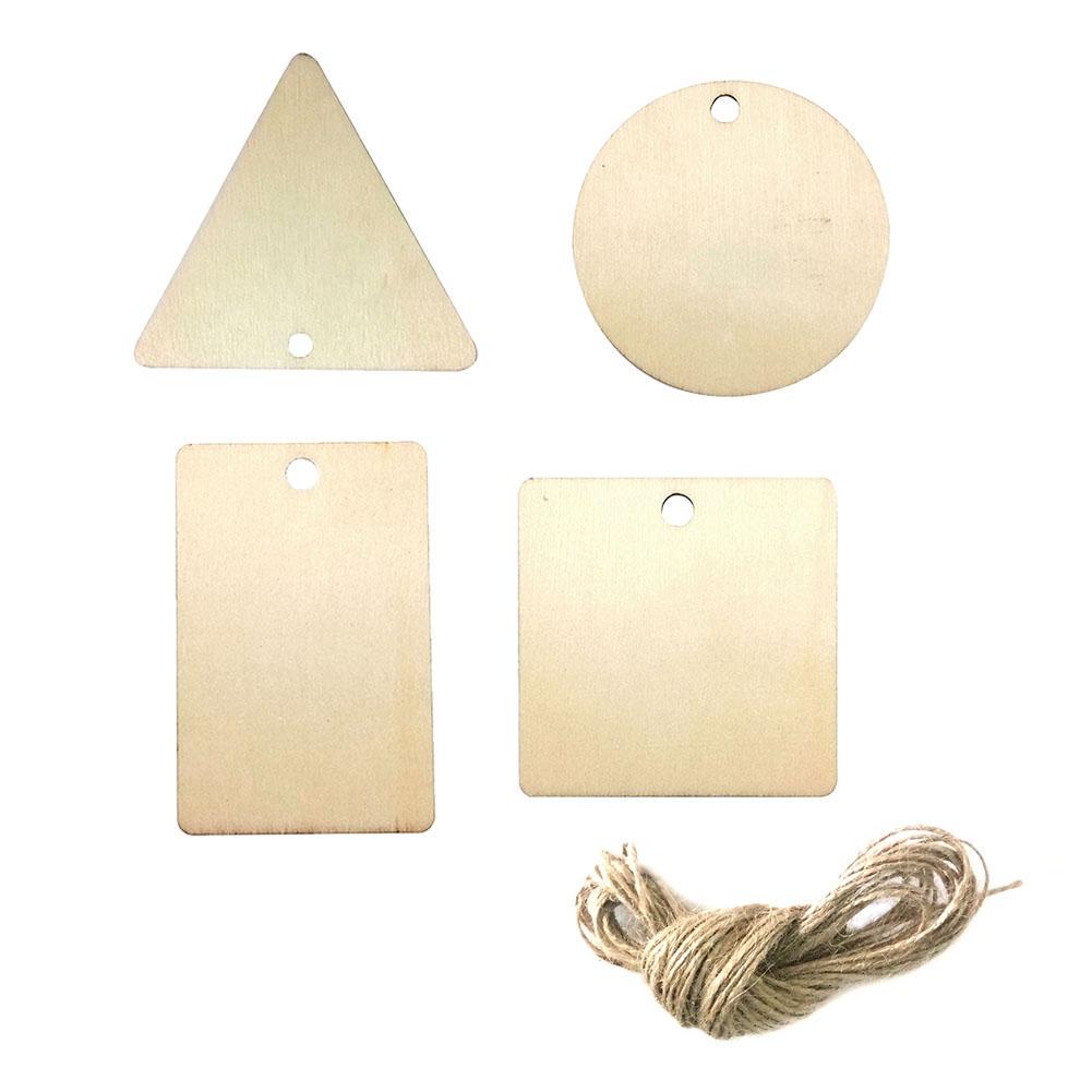 Buy 25pcs Natural Wood Slices Tags Pendant Ornament with Rope DIY ...