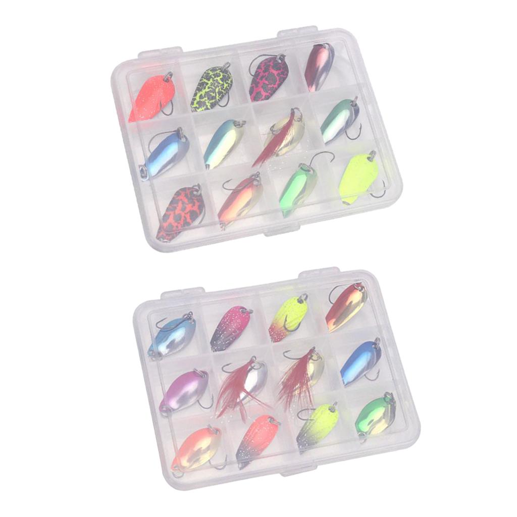 Satın alın 12 Pcs Metal Sequins Fishing Lures Single Hook Spinners Bass ...