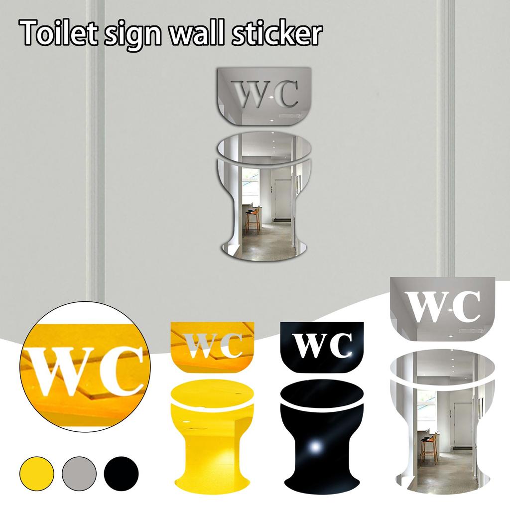 Creative Acrylic Toilet Wall Sticker Sign DIY 3d Wall Sticker Toilet ...