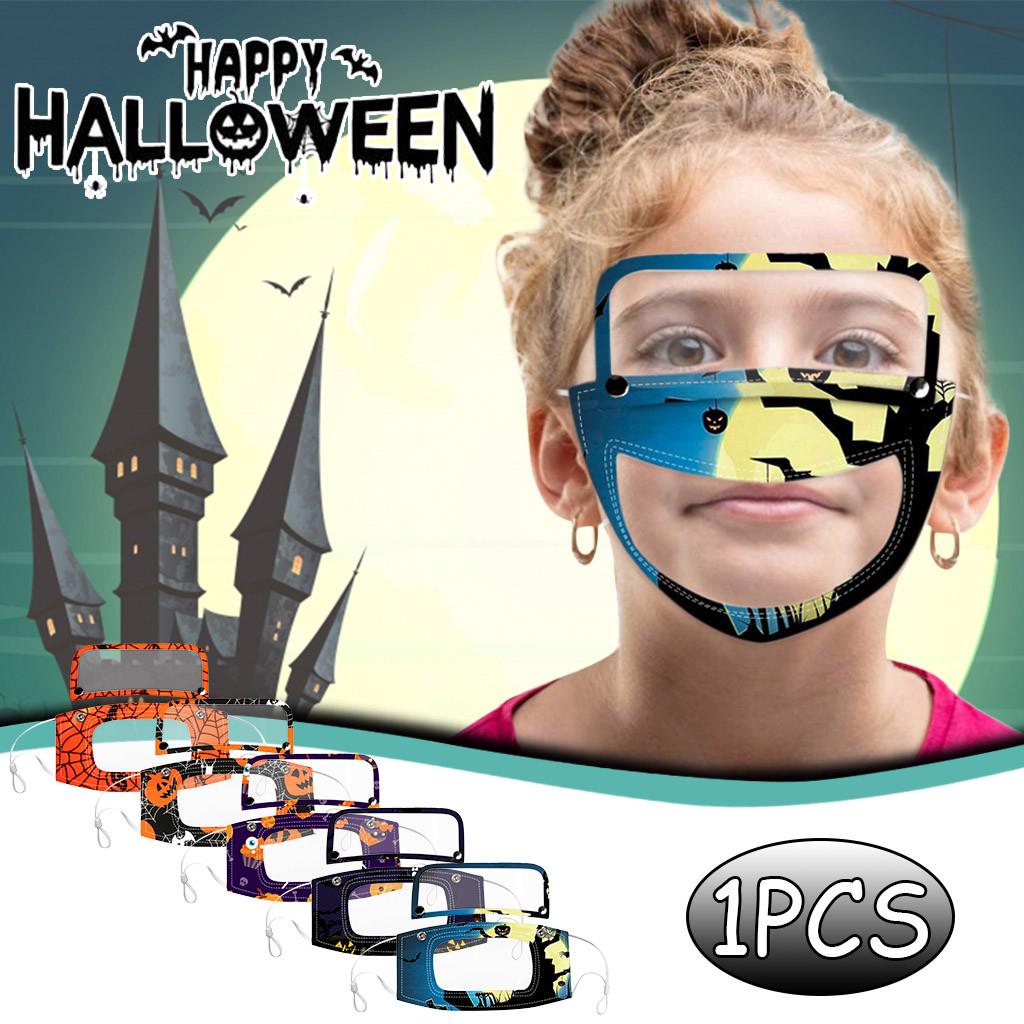 Buy Halloween Kid Clear Expression Lip Reading Face Mask with ...