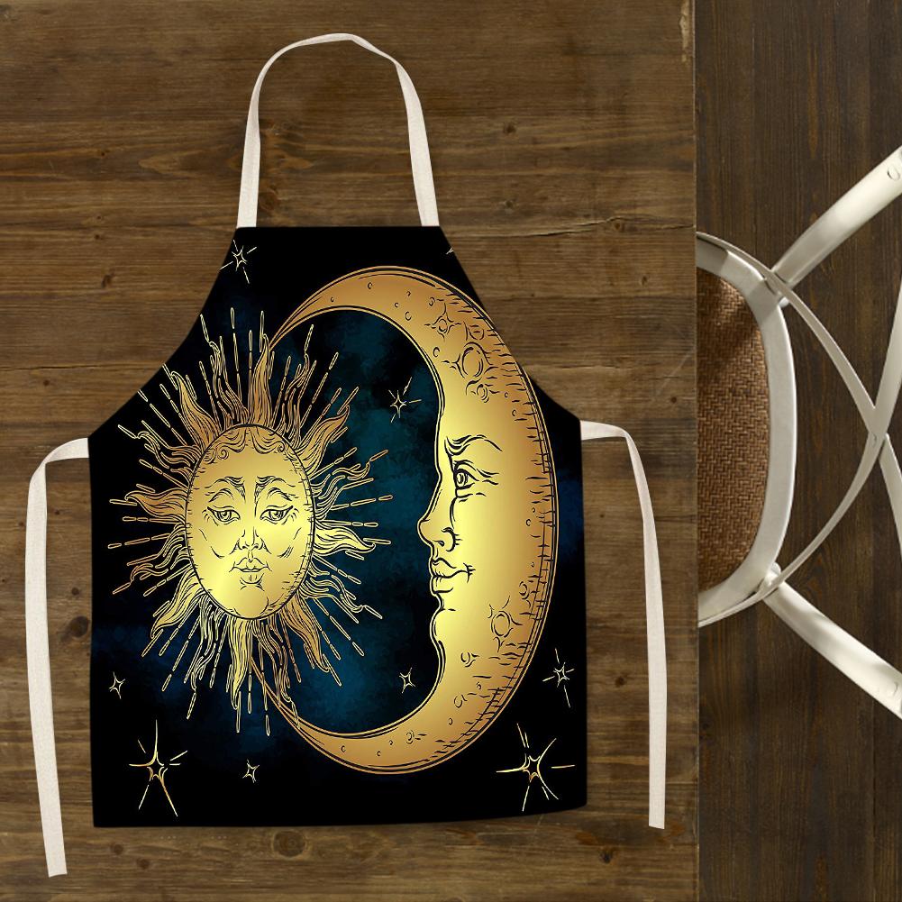 Cheap Moon Sun Printed Kitchen Apron Home Cook Baking Kid Adult Wear ...