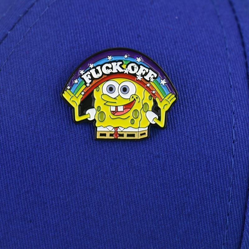Funny Rainbow SpongeBob Enamel Pin Cute Spongebob Brooch Cartoon Brooch ...