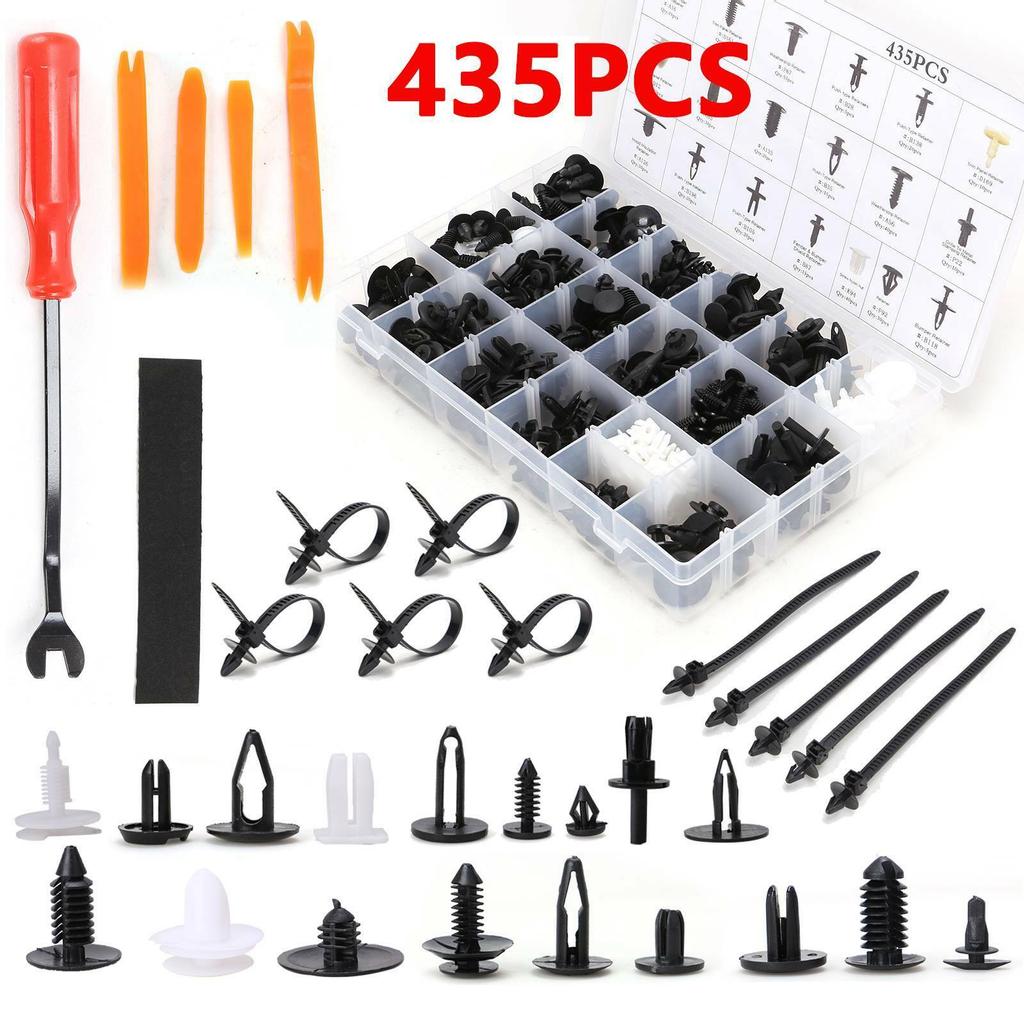 Buy 19 Size 1 Set/435pcs Auto Car Fastener Clips Push Pin Rivet Trim ...