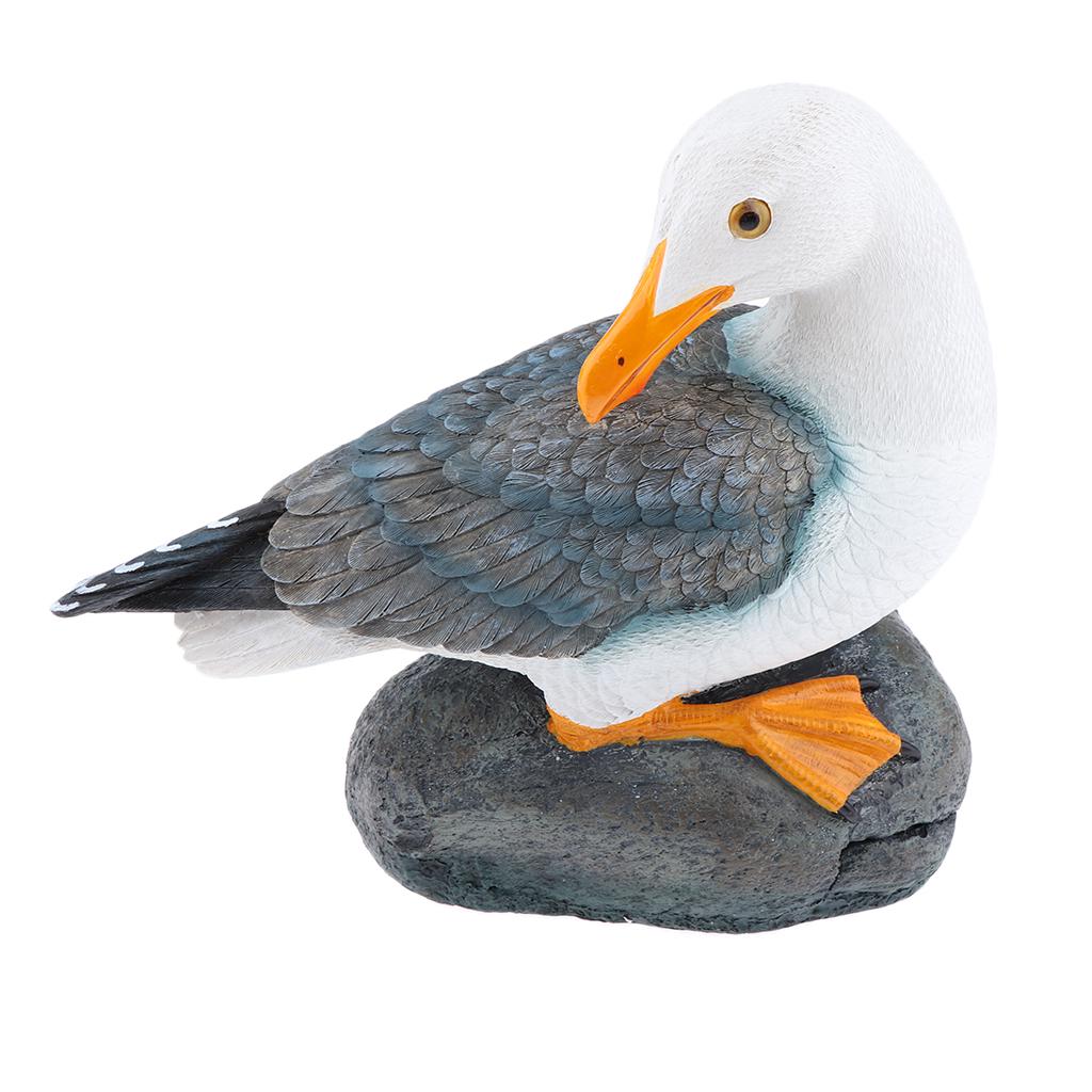 Buy Resin Craft Seagull Statue Garden Lawn Ornament Animal Sculpture ...