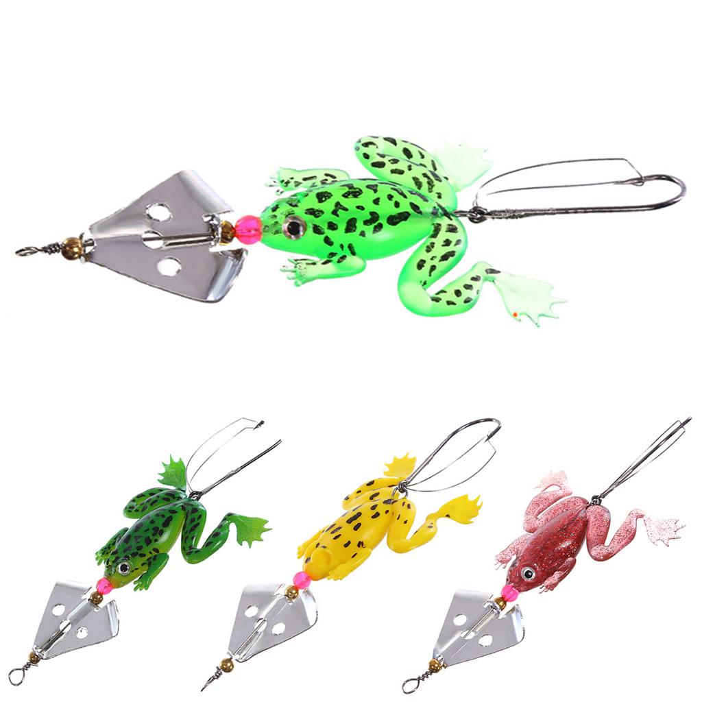 Buy Emulation Frog Baits Soft Rubber Crankbait Bass Hook Freshwater ...