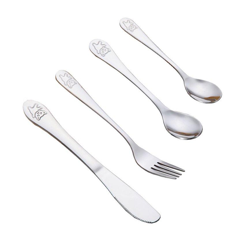 Cheap 4pcs/set Teaspoon Spoon Fork Knife Utensils Set Stainless Steel ...