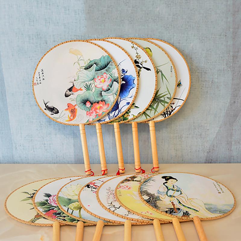 Buy Chinese Style Round Hand Held Folding Silk Fan For Wedding Event ...