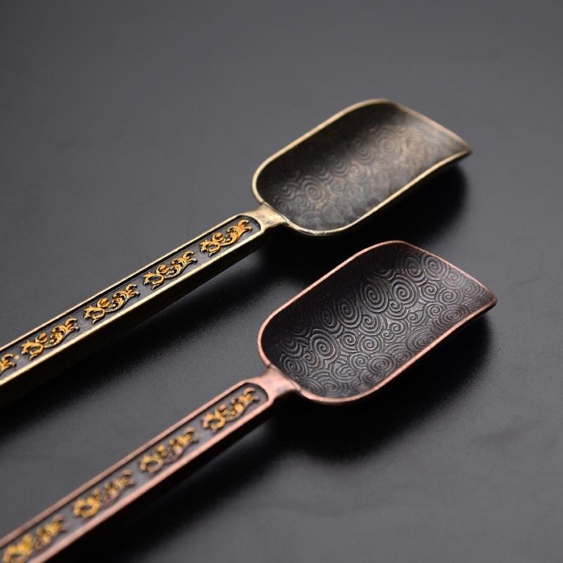 Buy Chinese Tea Spoons CopperSpoon Tea Leaves Chooser Holder Chinese ...