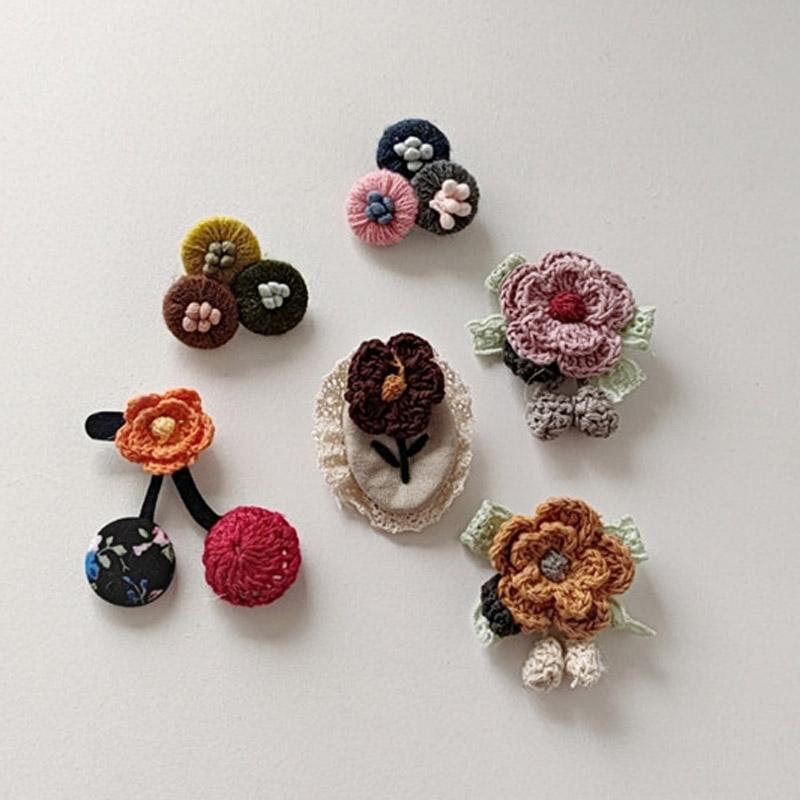 1PC Dress Knitting Brooch Wool Felt Handmade Brooches Cotton Linen Pin ...