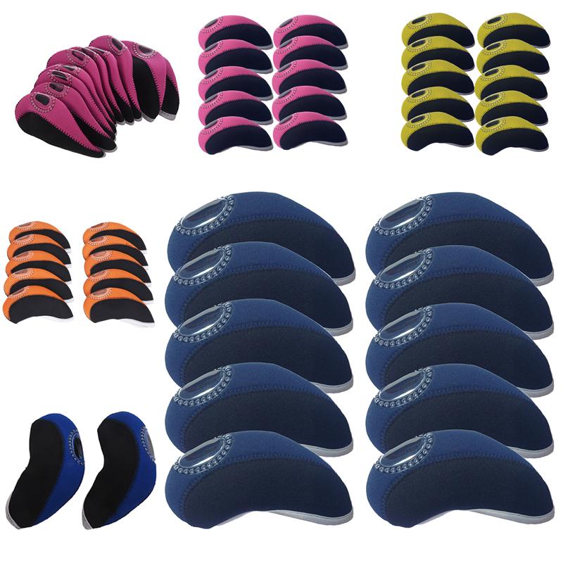 Buy 10x Golf Cue Cover of Two-color Iron Pole Cover, Black pink at ...