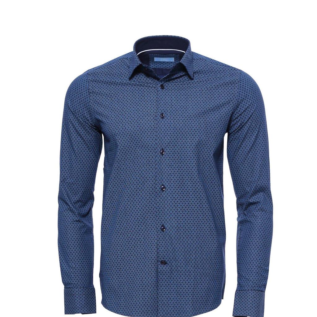 Buy Patterned Long Sleeve Blue Shirt at affordable prices — free ...