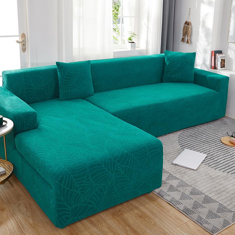 Buy Jacquard Sofa Cover Water Resistant Leaf Pattern Sofa Couch Cover ...